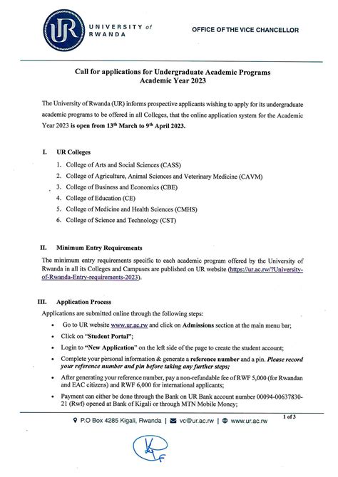 University Of Rwanda On Twitter UR Informs Prospective Applicants Wishing To Apply For