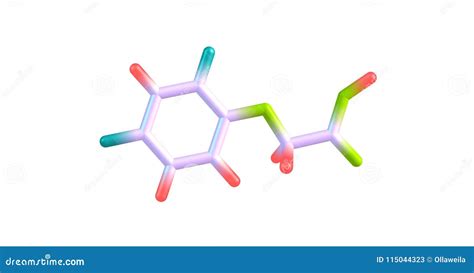 24 Dichlorophenoxyacetic Acid Molecular Structure 3d Model Molecule Herbicide Structural