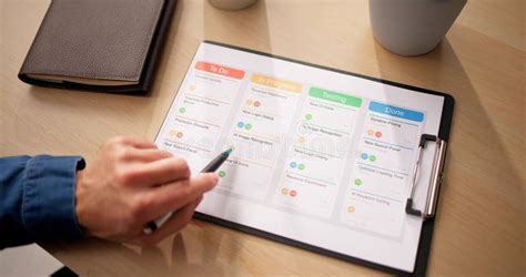 Agile Project Scrum Management At Desk Stock Image Image Of Executive