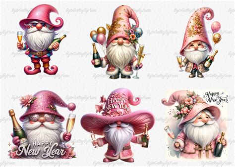 Happy New Year Gnomes Sublimation Design Happy New Year Png Gnomes
