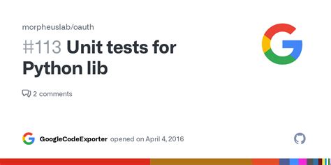 Unit Tests For Python Lib Issue Morpheuslab Oauth Github