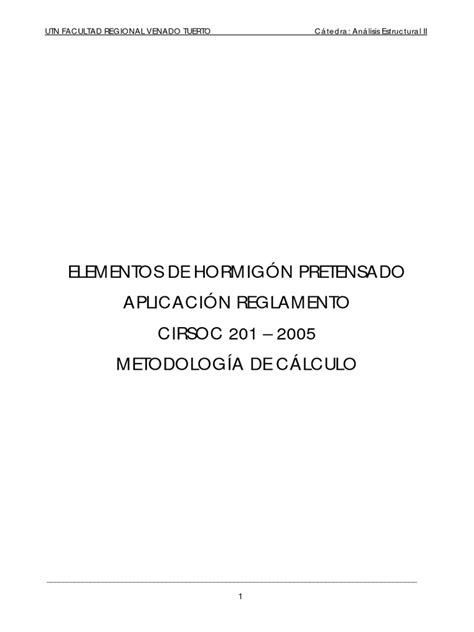 Teoria Pretensado Cirsoc 2005 Pdf Hormigón Pretensado Hormigón