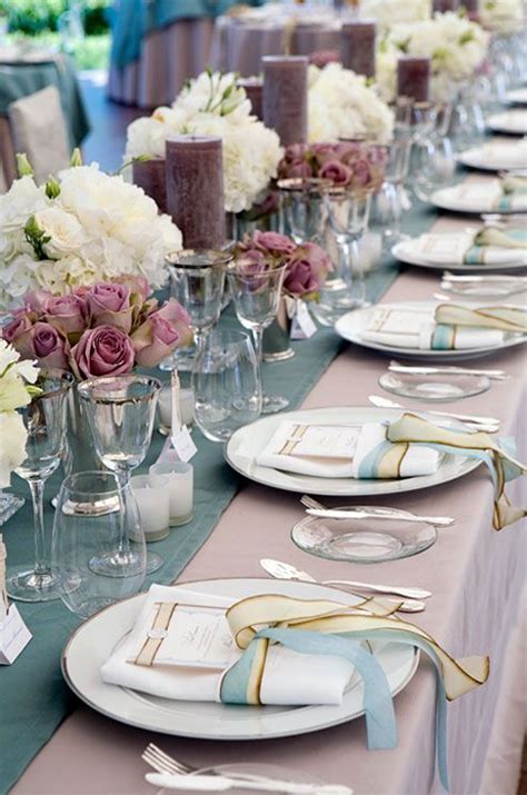 【色別】結婚式のテーブルクロスと可愛いコーディネート Wedding Table Settings Mauve Wedding