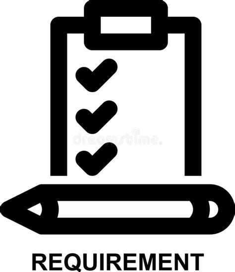 Requirement Survey Check List Management Testing Evaluation Outline Icon Stock Vector