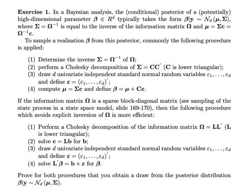 Solved Exercise 1 In A Bayesian Analysis The Conditional