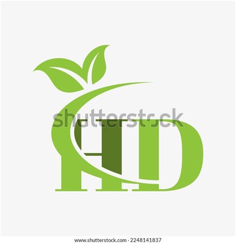 Hd Letter Logo Swoosh Leaves Icon Stock Vector Royalty Free