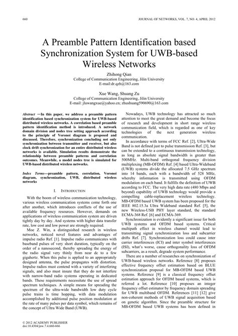 Pdf A Preamble Pattern Identification Based Synchronization System