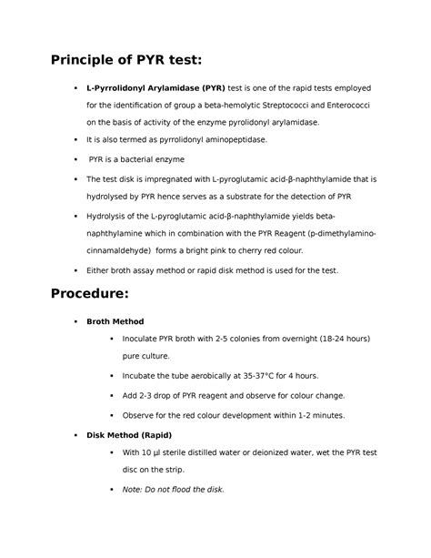 Pyr Test Principle Uses Procedure And Result Interpretation Icvgr