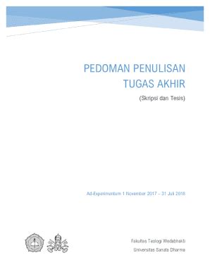 Fillable Online Pedoman Penulisan Tugas Akhir Skripsi Dan Tesis Fax Email Print Pdffiller