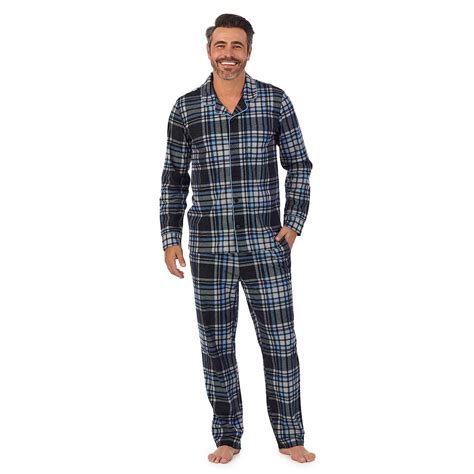 Mens Cuddl Duds® Cozy Lodge Notch Collar Top And Bottoms Pajama Set