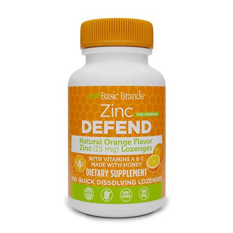 Basic Brands Zinc Defend Orange Lozenges Shop Vitamins And Supplements