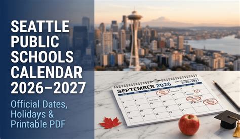 Seattle Public School Calendar 2026 2027 Printable Pdf