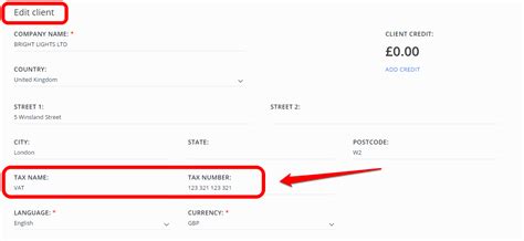 How To Change My Client S Tax Name And Tax Number Clients InvoiceBerry