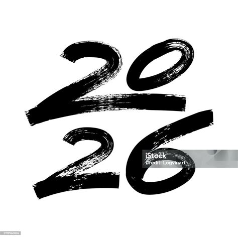 2026년 손글씨 텍스트 새해 복 많이 받으세요 인사말 카드와 포스터에 대 한 타이포그래피 벡터 디자인입니다 손으로 쓴 모던한