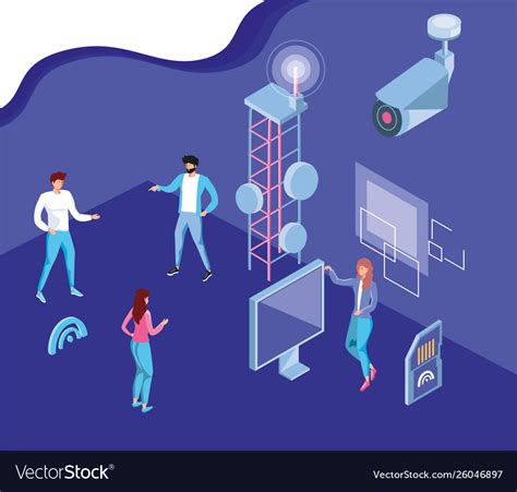 Isometric Icon Set Technology Design Royalty Free Vector