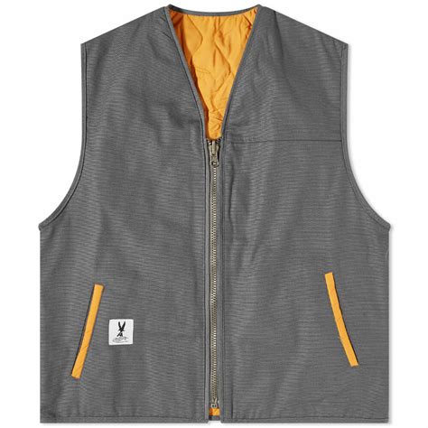 Fucking Awesome Mens Reversible Utility Vest In Yellowgrey Fucking