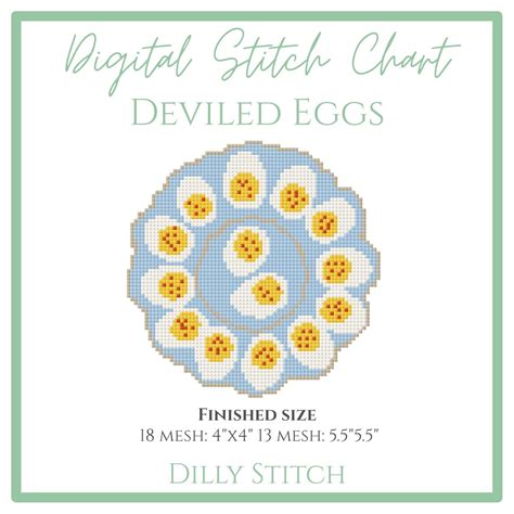 Deviled Eggs Digital Stitch Chart For Needlepoint Etsy