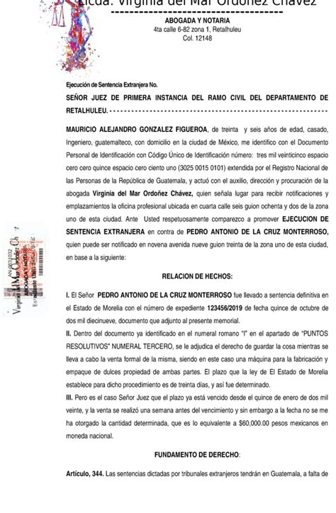 Ejecución De Sentencia En Guatemala Tramites Judiciales