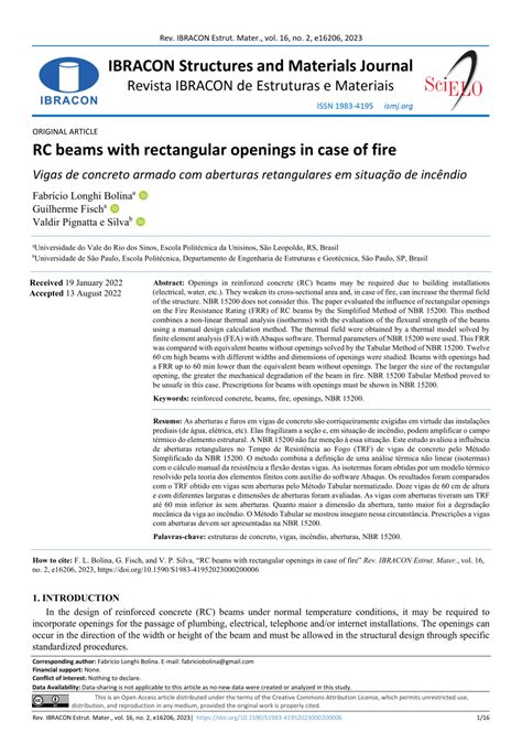Pdf Rc Beams With Rectangular Openings In Case Of Fire