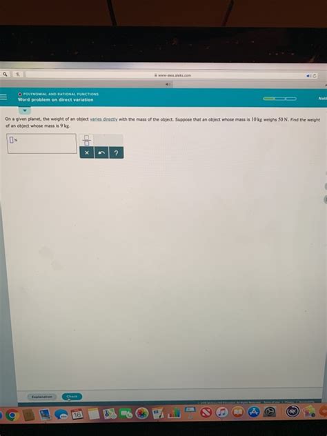 Solved Word Problem On Direct Variation On A Given Planet
