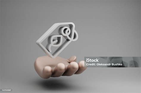아름다운 추상적 인 삽화 황금 손 홀딩 배지 회색 배경에 청정 에너지 기호 아이콘 3d 렌더링 그림 디자인의 배경 패턴 생태학을 구하십시오 0명에 대한 스톡 사진 및 기타