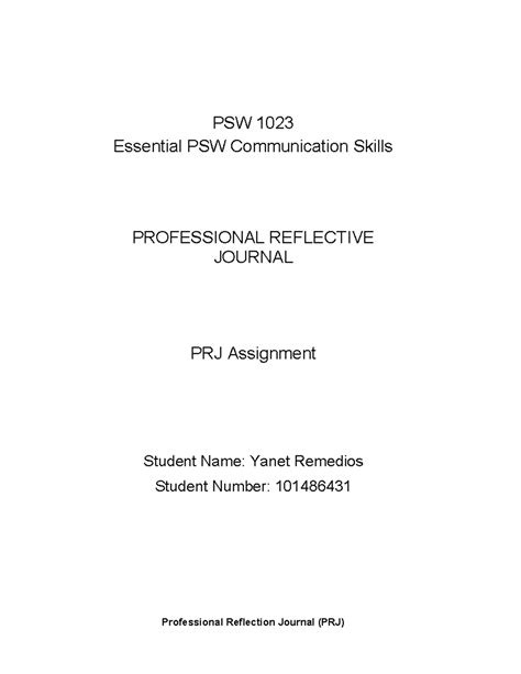 Prj Assignment Psw 1023 Psw 1023 Essential Psw Communication Skills