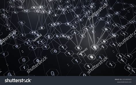 3d Rendering Infographics Binary Numbers Tunnel Stock Illustration