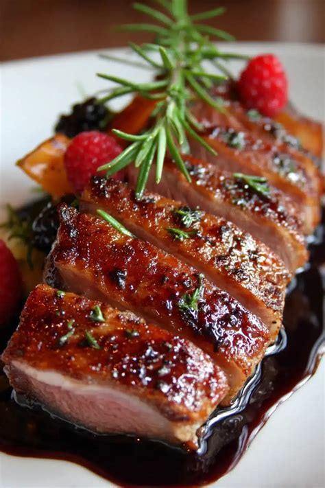 Perfectly Seared Roasted Duck Breast With Raspberry Gastrique Recipe