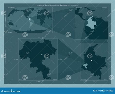 Cauca Colombia Described Location Diagram Stock Illustration