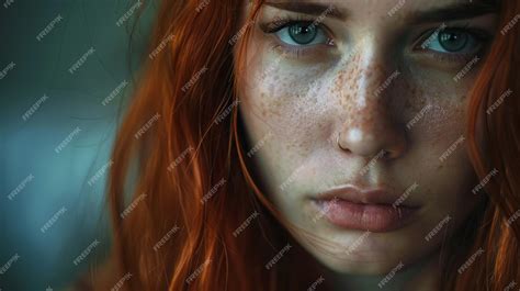 Premium Photo A Woman With Red Hair And Freckles Has A Freckles On