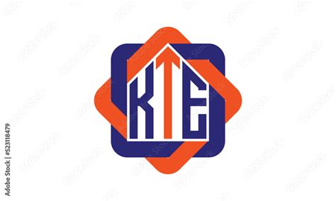Kte Three Letter Real Estate Logo With Home Icon Logo Design Vector