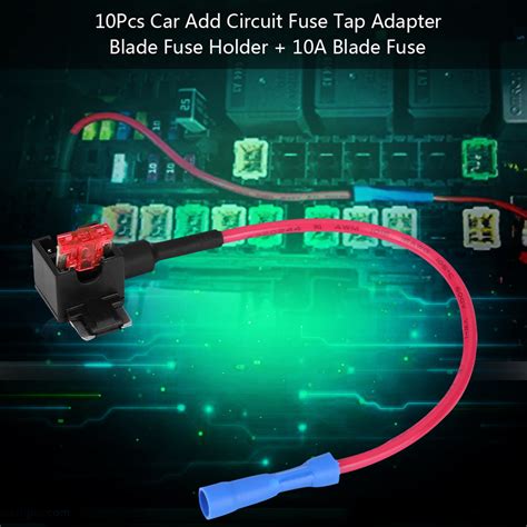 10pcs Auto Car Add Circuit Fuse Tap Adapter 10a Micro Mini Blade Fuse Holder