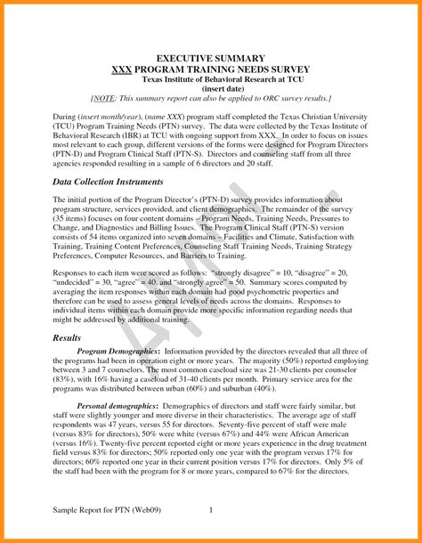 Data Analysis Report Template And 9 Executive Summary Report With Regard To Executive Summary