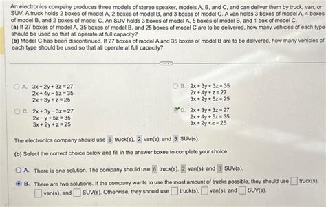 Solved An Electronics Company Produces Three Models Of Chegg