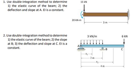 solved 1 use double integration method to determine 1 the