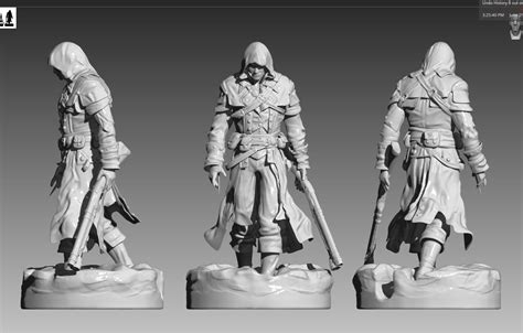 Assassins Creed Rogue Shay Cormac With Snow And Flat Paltform 3d Model