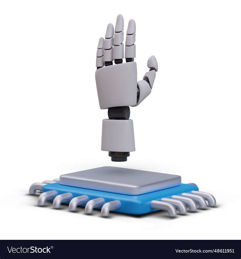 Realistic Robotic Arm Microprocessor Royalty Free Vector