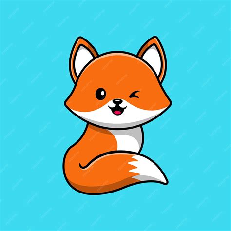 Premium Vector Cute Fox Sitting Cartoon Vector Icon Illustration