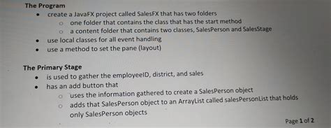 Solved о The Program Create A Javafx Project Called Salesfx