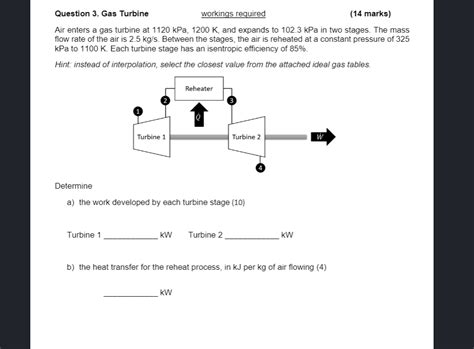 Solved Air Enters A Gas Turbine At 1120 Kpa 1200 K And Expands To