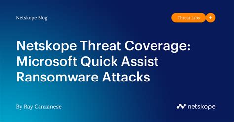Netskope Threat Coverage Microsoft Quick Assist Ransomware Attacks