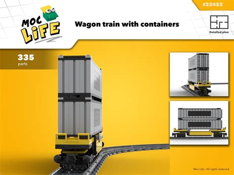 Lego Moc Wagon Train With Containers By Moclife Rebrickable Build