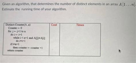 Solved Given An Algorithm That Determines The Number Of