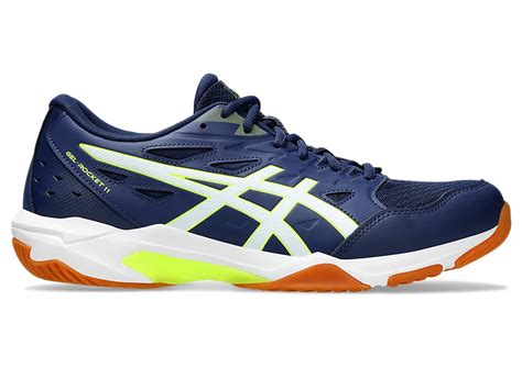 Gel Rocket 11 Wide Men Blue Expanse Safety Yellow Mens