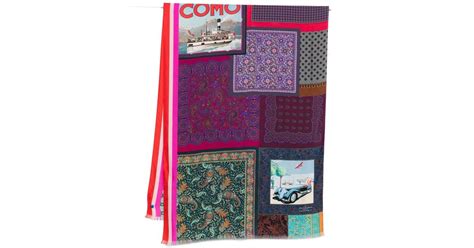 Pierre Louis Mascia Lago Di Como Silk Printed Scarf In Pink Lyst Uk