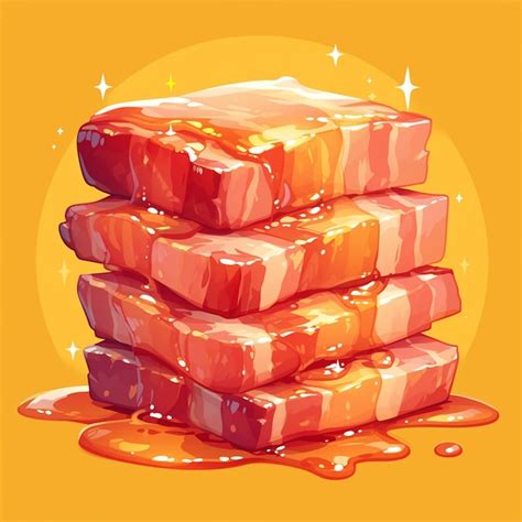 Premium Vector Crispy Bacon With Maple Syrup Glaze