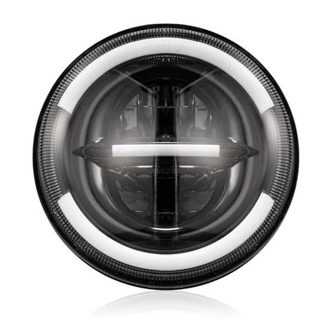 7 Pouces Moto Phare LED Universel 7 Pouces Phare Rond DRL Ange Anneau HiandLo Phare Diurne Pour