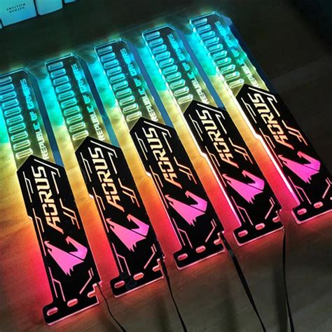 Rgb Gpu Support Bracket Led Lighting Computer Case Graphics Card Holder 4 Pin Eur 11 72