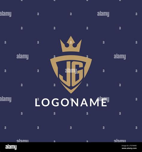 Jg Logo With Shield And Crown Monogram Initial Logo Style Vector File Stock Vector Image And Art
