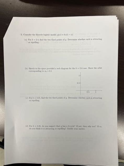 3 Consider The Discrete Logistic Model Fork 2 4